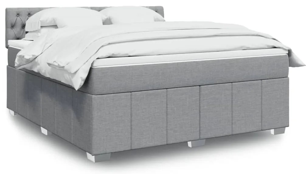 Box spring postel s matrací světle šedá 180 x 200 cm textil 3289454