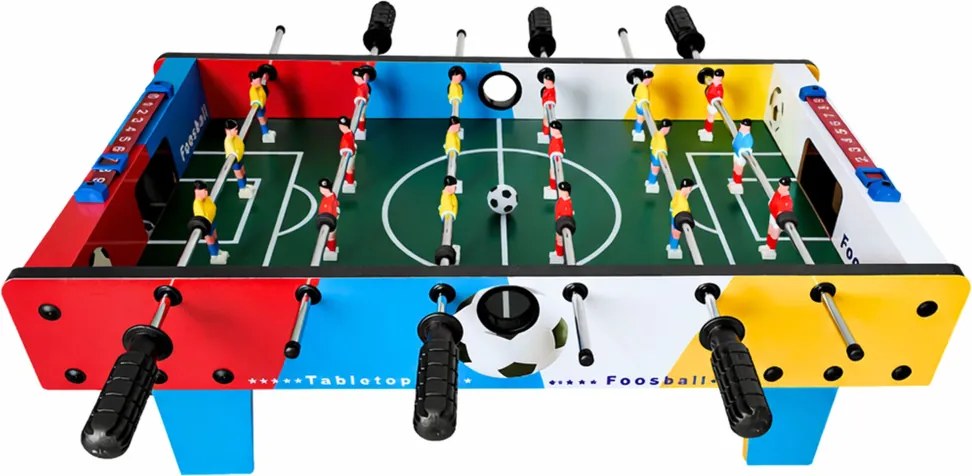 LEAN Toys Mini stolní fotbal – stolní hra na zručnost se 2 míčky, 69 cm