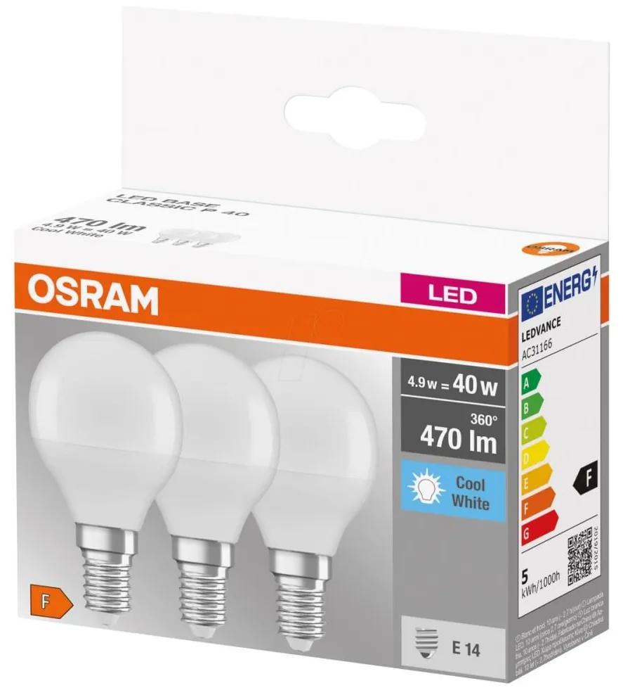 Osram | SADA 3x LED Žárovka P40 E14/4,9W/230V 4000K - Osram | P224596