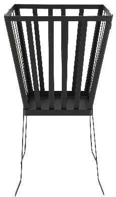 Esschert Design ESSCHERT DESIGN Ohniště "FANCY FLAMES" koš hranatý, kovový, černá, 32 x 31 x 58 cm