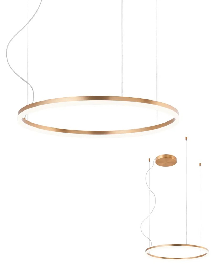 Redo 01-1711 závěsné LED stmívatelné svítidlo Orbit bronz, 42W, 3000K, ø60cm