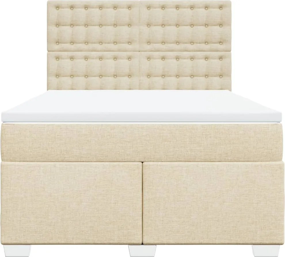 Box spring postel s matrací krémová 140x200 cm textil 3292830