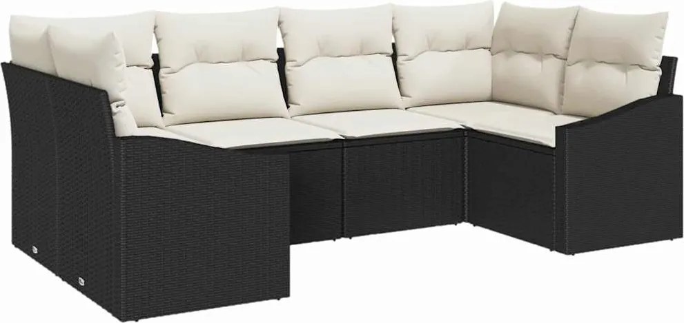 Set pohovek 6 ks Černá polyratan 3346857