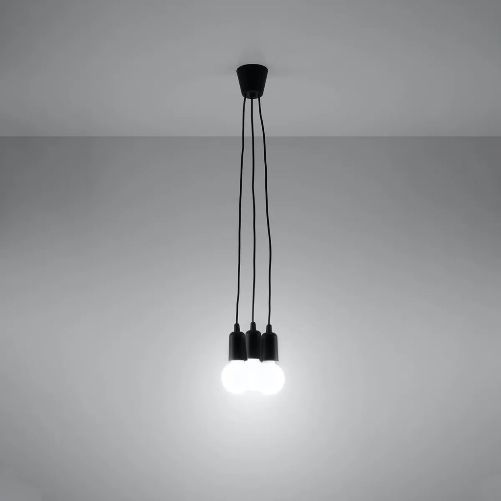Sollux Lighting Závěsné svítidlo DIEGO 3 Černá