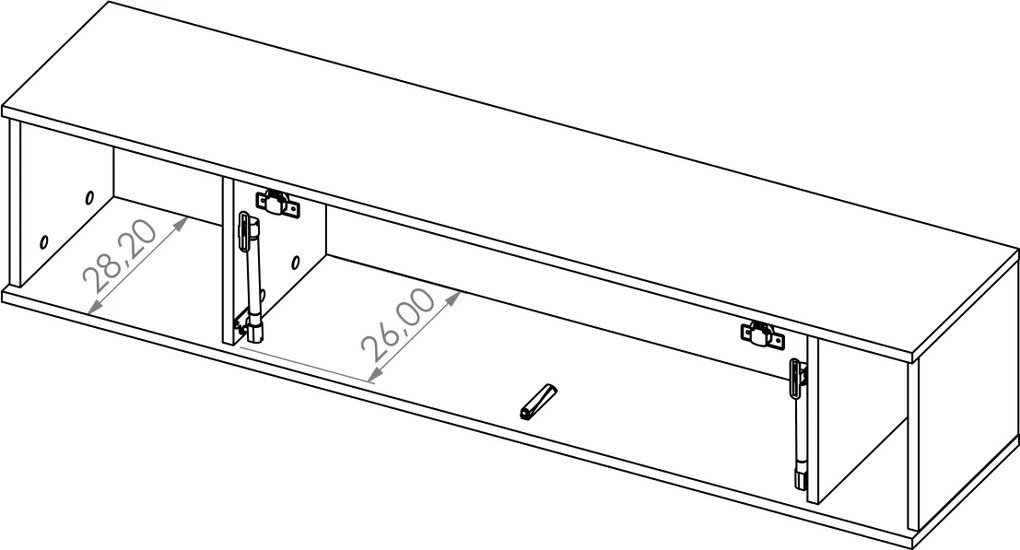 GAB Závěsná skříň QUER, Černá 135 cm