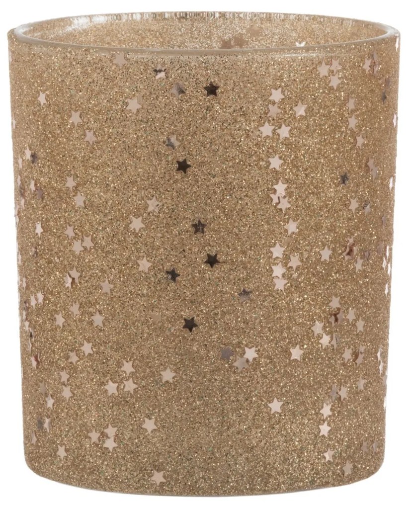 Zlatý skleněný vánoční svícen Baubles stars – Ø 9*10 cm