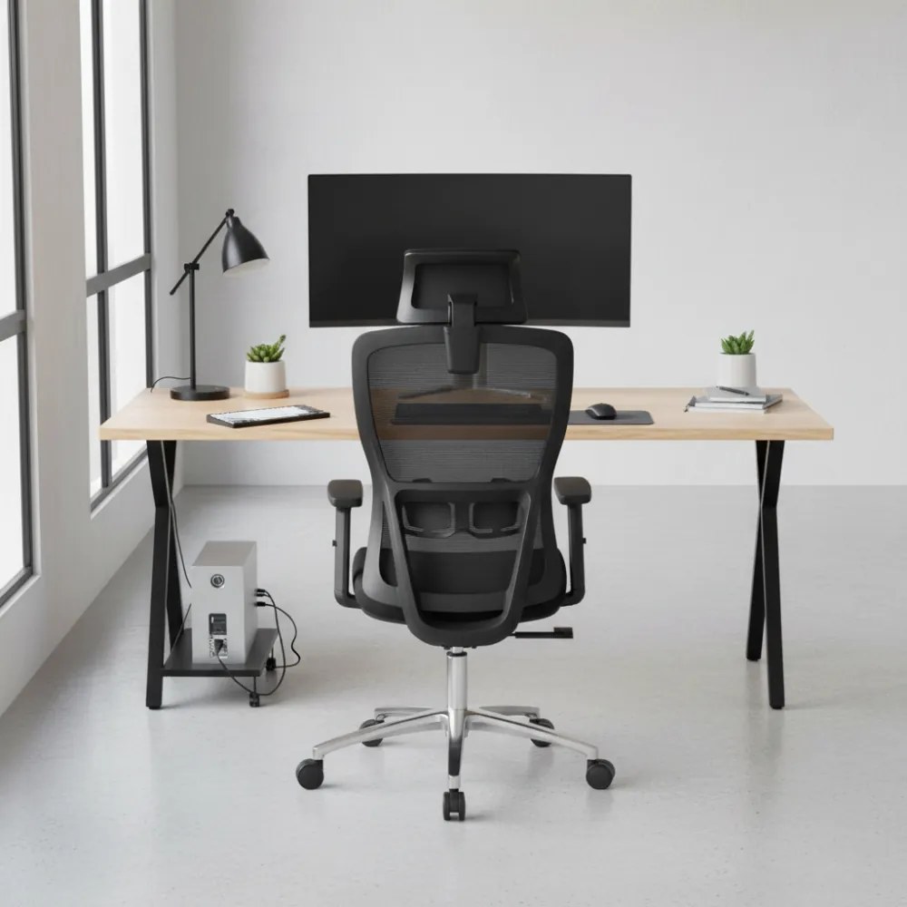 Kancelářská ergonomická židle Neoseat TASCO — síť / látka, černá, nosnost 150 kg