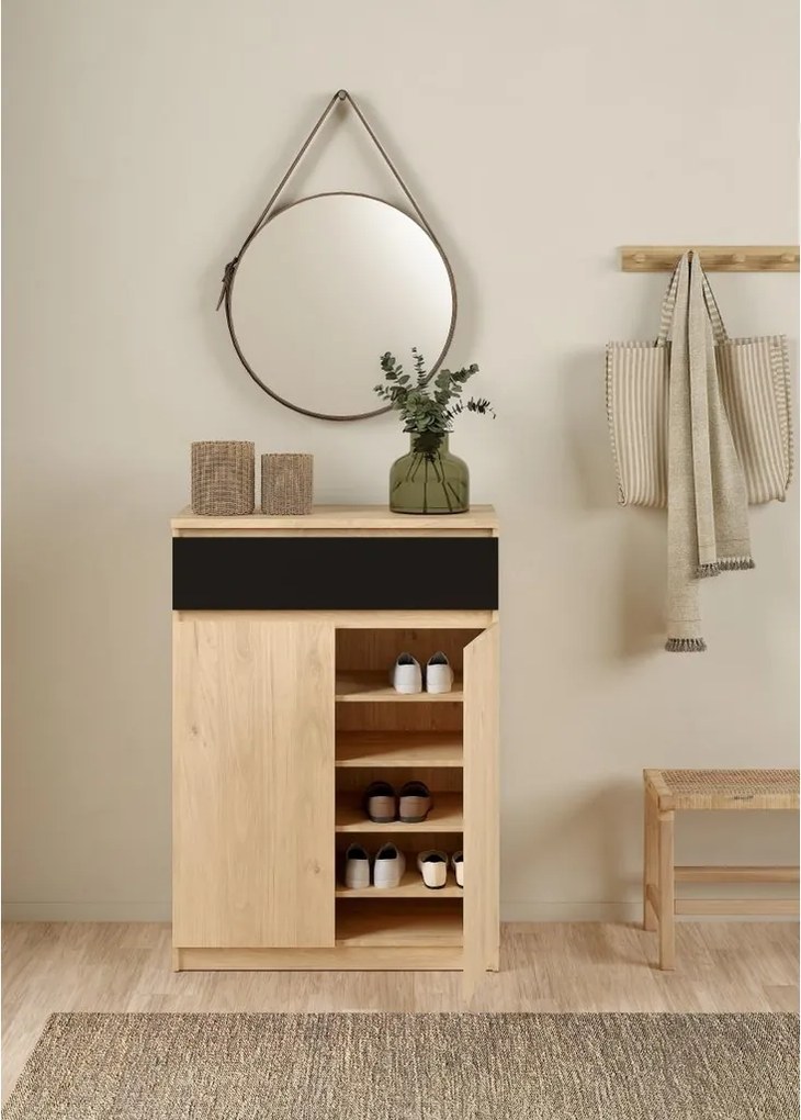 Botník Simplicity II nízký, hikora jackson / černý mat