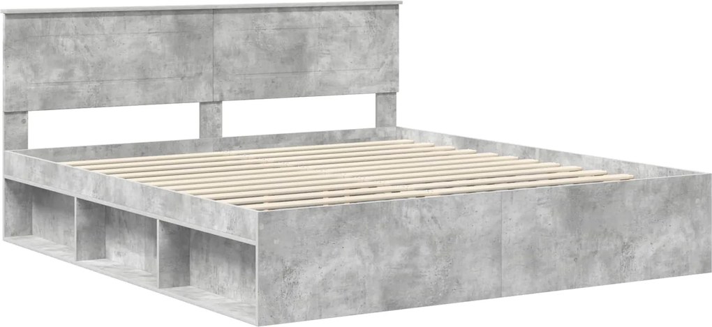 Rám postele s čelo Beton 180 x 200 cm Kompozitní dřevo 3407844