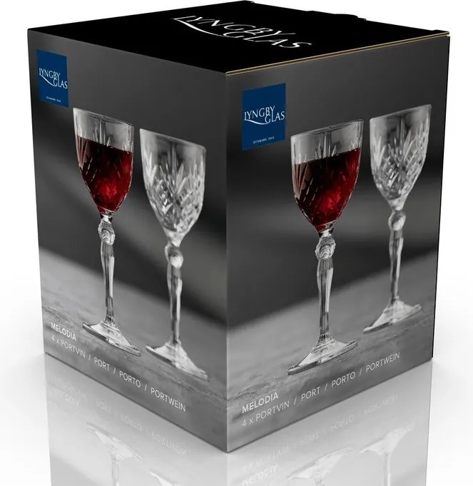 Křišťálové skleničky v sadě 4 ks na víno 140 ml Melodia – Lyngby Glas