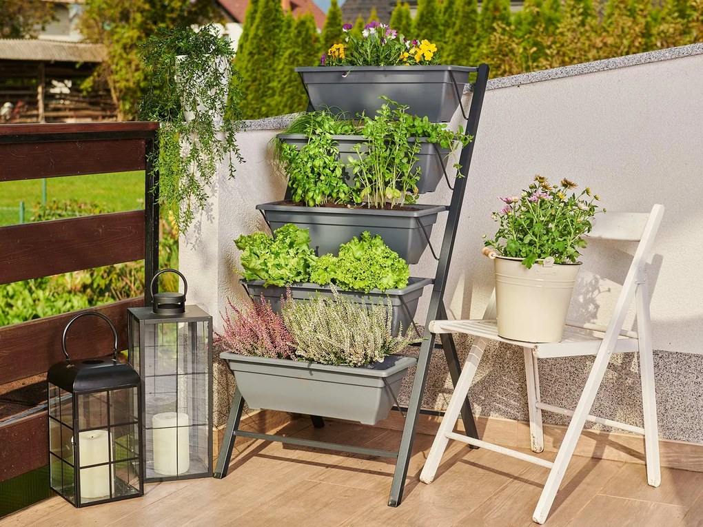 Delimano Vertikální truhlíková zahrada Grow - sada 5 květináčů + rám