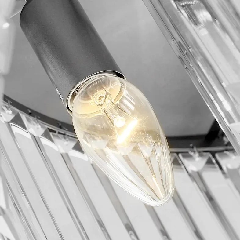 Toolight - Křišťálová stropní svítilna 7xE14 40W Glamour APP780-7C, chromová, OSW-05032