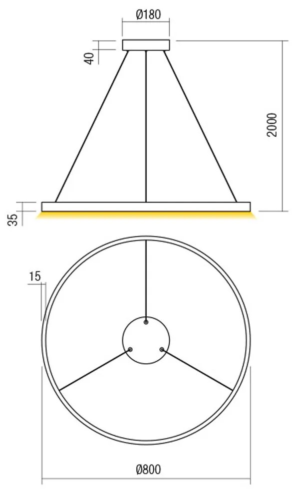 Redo 01-2869 závěsné LED svítidlo stmívatelné Febe pískově bílé, 50W, 3000K, ø80cm