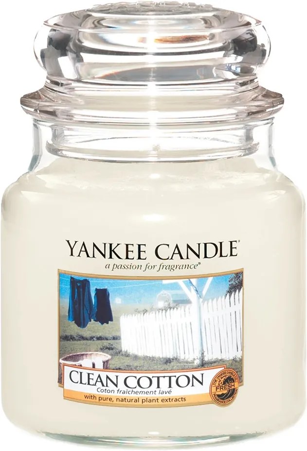 Yankee Candle svíčka Clean Cotton střední bílá