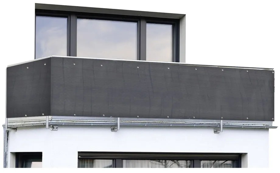 Černá plastová balkonová zástěna 500x85 cm – Maximex