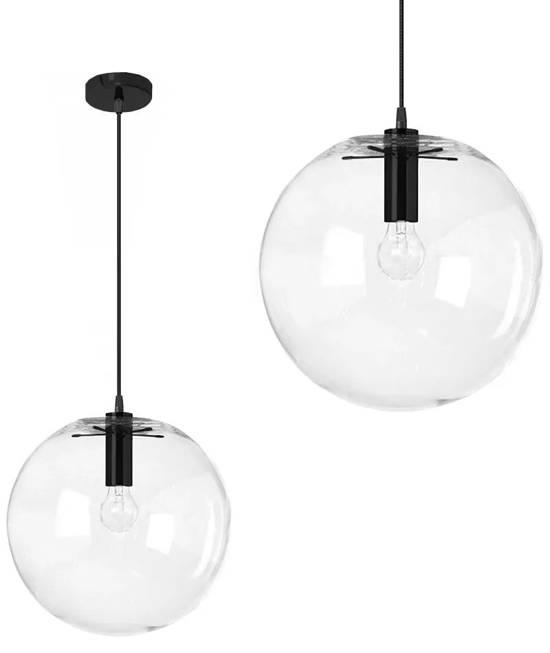 Toolight - Závěsné svítidlo Lassi 30cm APP308-1CP, E27, černá, OSW-00340
