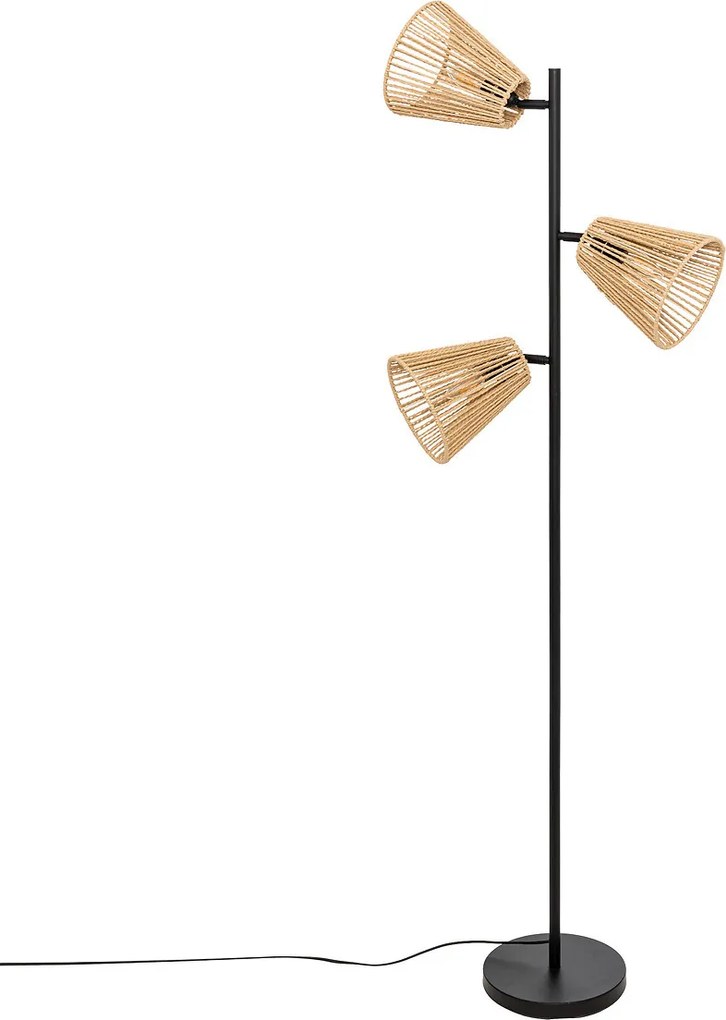 Stojací lampa boho GIADA, 3 otočné stínidla, 150 cm