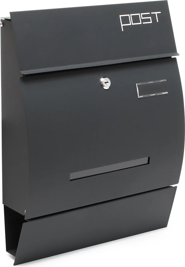Poštovní schránka Wiltec – 350 × 95 × 445 mm, antracitová (60024)