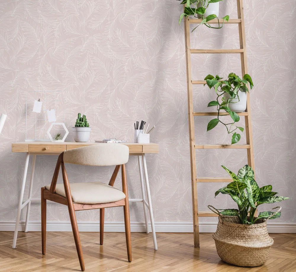 Bílo-zelená vliesová tapeta na zeď, palmové listy 6507-3, Batabasta, ICH Wallcoverings