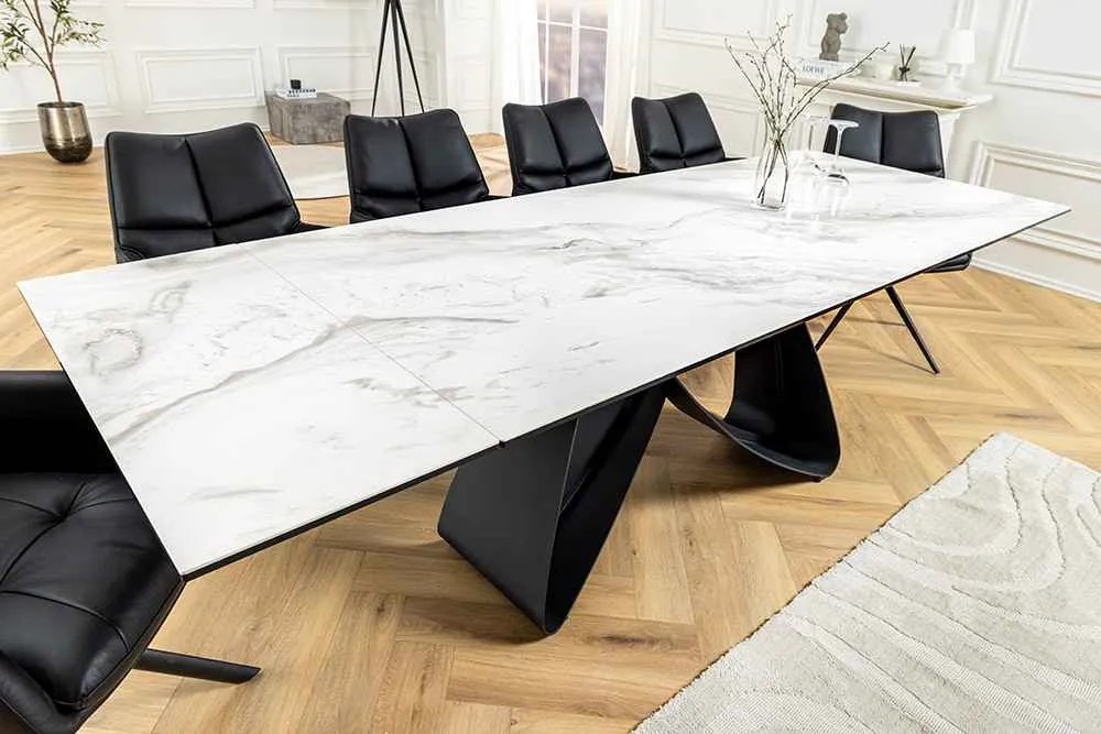 Roztahovací keramický stůl Bayarmaa 180-220-260 cm bílý