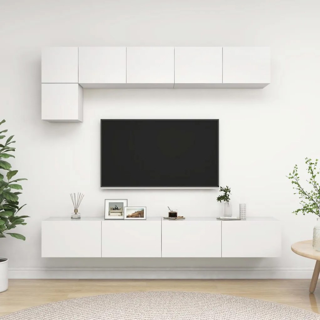 5dílný set TV skříněk bílý kompozitní dřevo 3078694