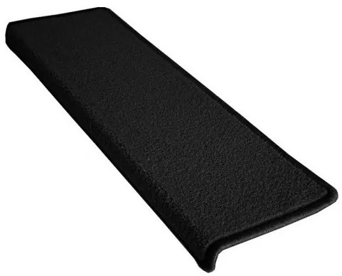 Vopi koberce Nášlapy na schody Eton černý obdélník, samolepící - 25x80 obdélník (rozměr včetně ohybu)