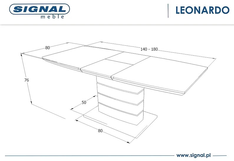 Rozkládací jídelní stůl LEONARDO Signal Bílá