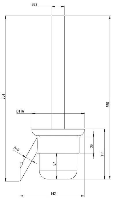Deante Silia, nástěnný toaletní WC kartáč, broušený bronz, DEA-ADI_C711