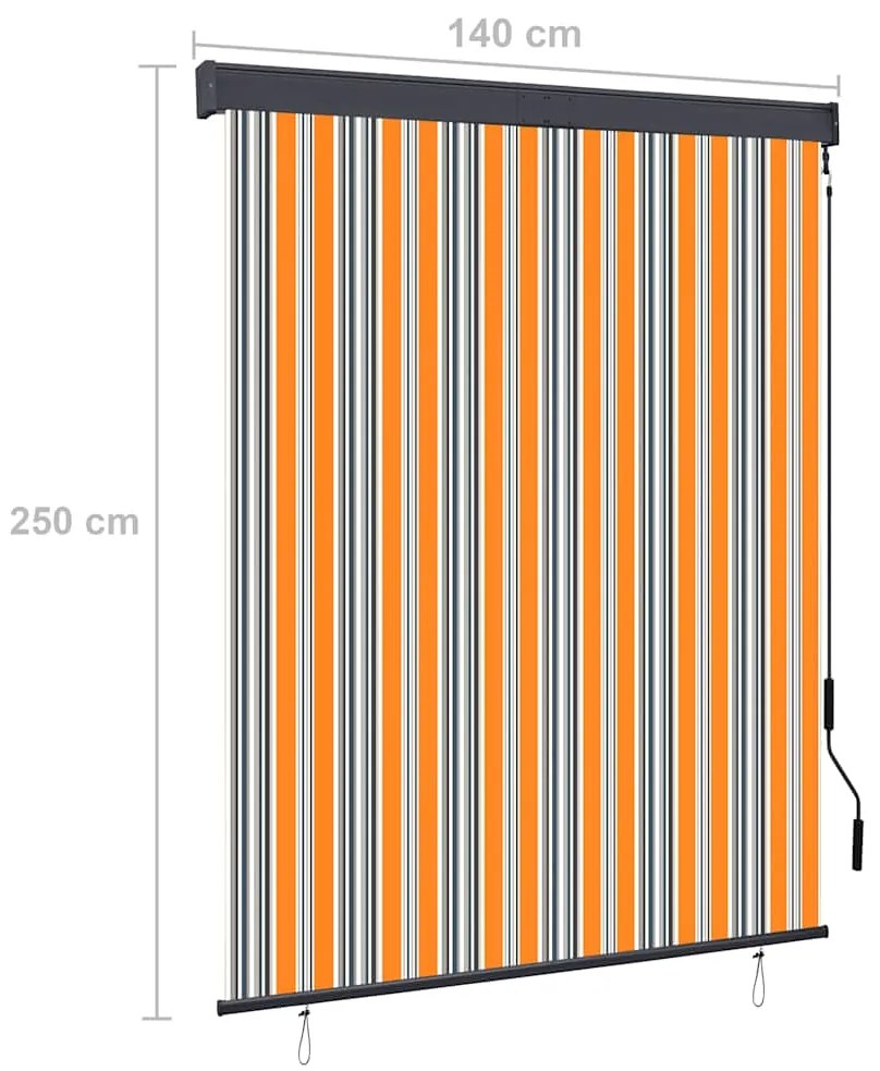 vidaXL Marketos Venkovní roleta 140 x 250 cm žlutomodrá