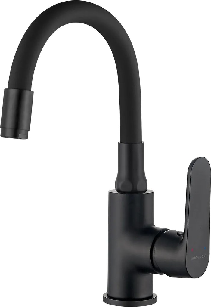 Kuchinox Dima, umyvadlová baterie s flexibilním výtokem h-280, černá matná, LAV-BQD_721D