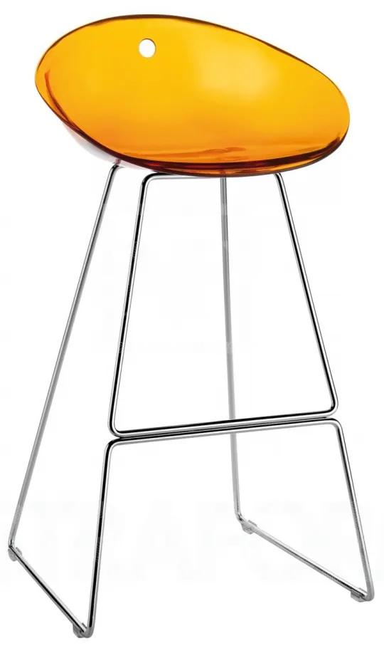Sada 4 barových židlí Gliss 902 transparentní oranžová, Pedrali - Gliss 902 - sada