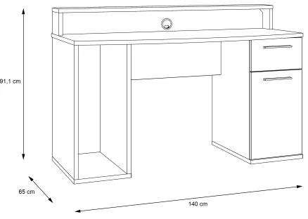 Psací stůl s podsvícením IVAR černá