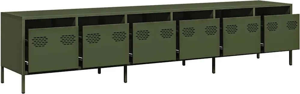 TV skříňka olivová 202 x 39 x 43,5 cm ocel válcovaná za studena 3307153