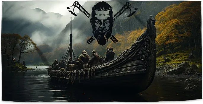 Sablio Ručník Vikingové Loď - 70x140 cm