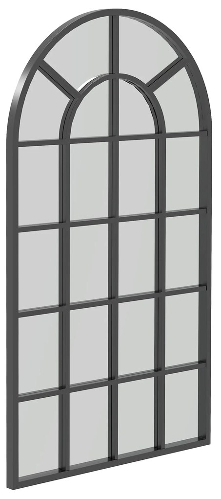 HOMCOM nástěnné zrcadlo šatní zrcadlo 110 x 62 cm zrcadlo do předsíně s kovovým rámem závěsné zrcadlo do obývacího pokoje zrcadlo do ložnice černé | …