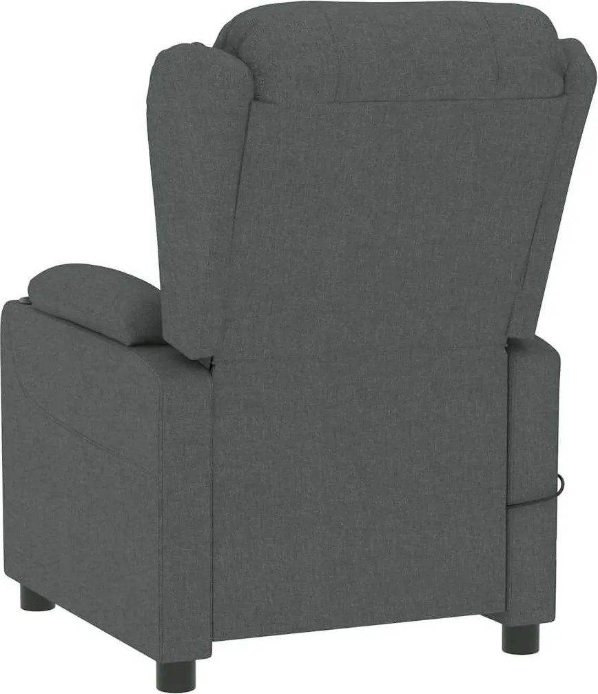 Masážní křeslo tmavě šedé textil 339059
