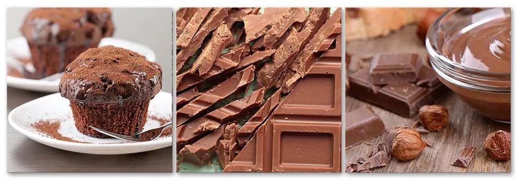 Gario Sada obrazů na plátně Sladká čokoláda - 3 dílná Rozměry: 90 x 30 cm