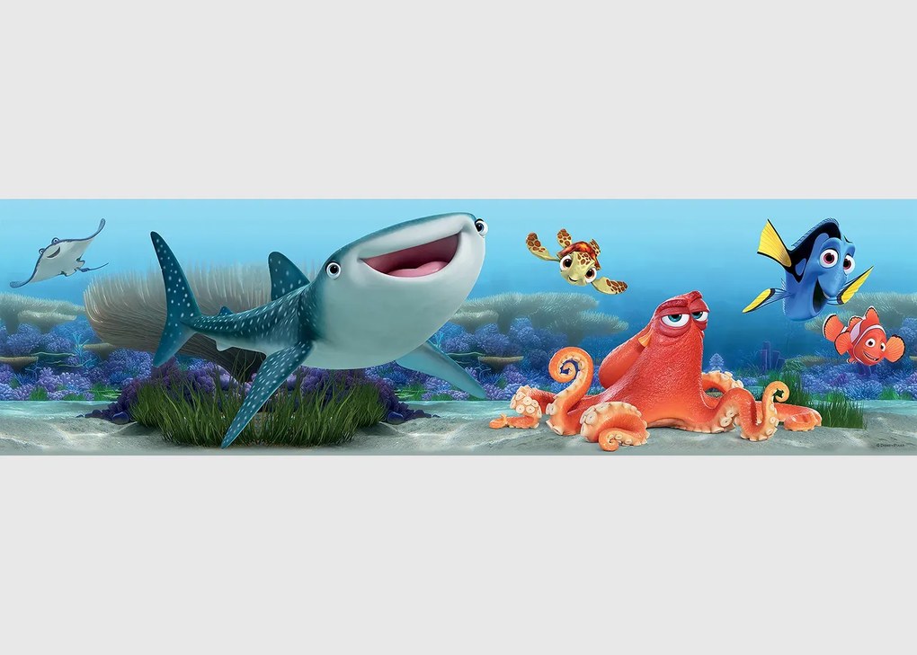 Dětská samolepící bordura na zeď Disney Hledá se Nemo | 5 m x 9.7 cm | DWBD8084