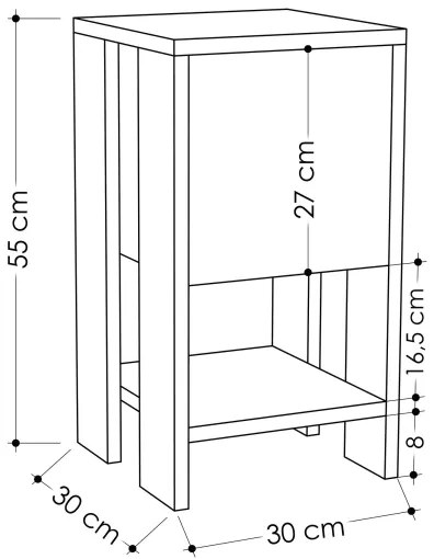 Noční stolek EMA 55x30 cm antracit
