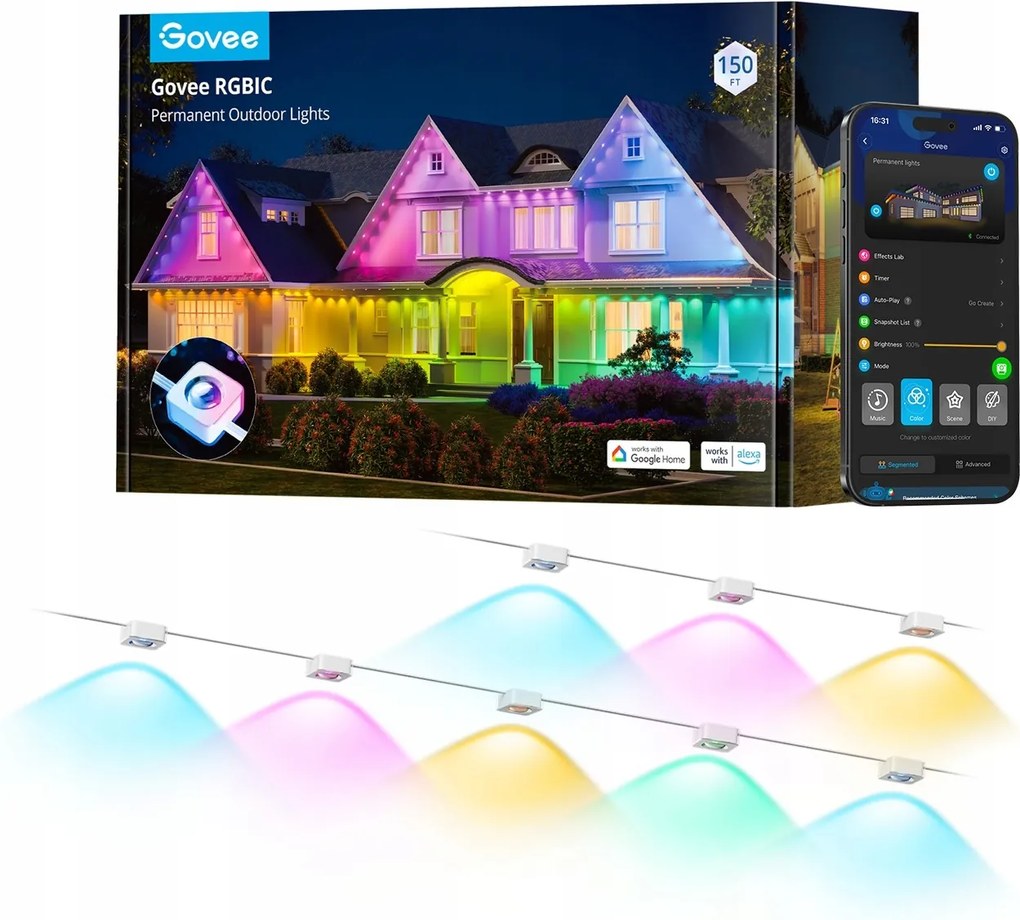 Led Páska Pro Domácí Venkovní Osvětlení Govee H705C Rgbic 45 M App Dekor