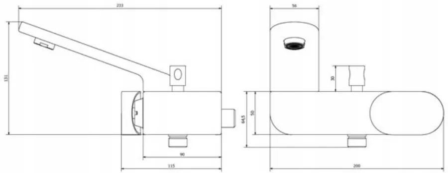 Bisk Futura, nástěnná vanová baterie, černá matná, ERG-02975