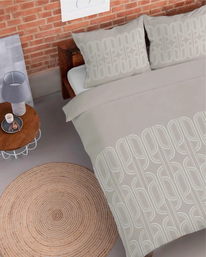Detexpol Flanelové ložní prádlo 220x200 béžová geometrie 4941 B Flanel 2024