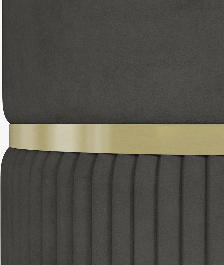 HOMCOM Pouf, otoman a úložný prostor, sametové manšestr, moderní design, 36 x 44 cm, do obývacího pokoje, ložnice, šedý