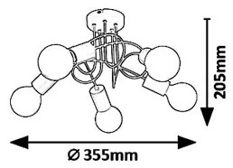Rabalux 6340 - Přisazený lustr LINETT 5xE27/40W/230V