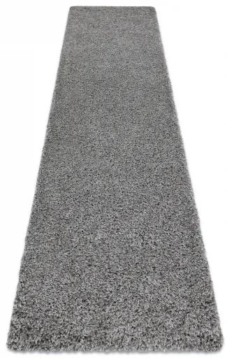 Koberec Běhoun jednobarevný SOFFI shaggy 5cm šedý Rozměr: 80x150 cm