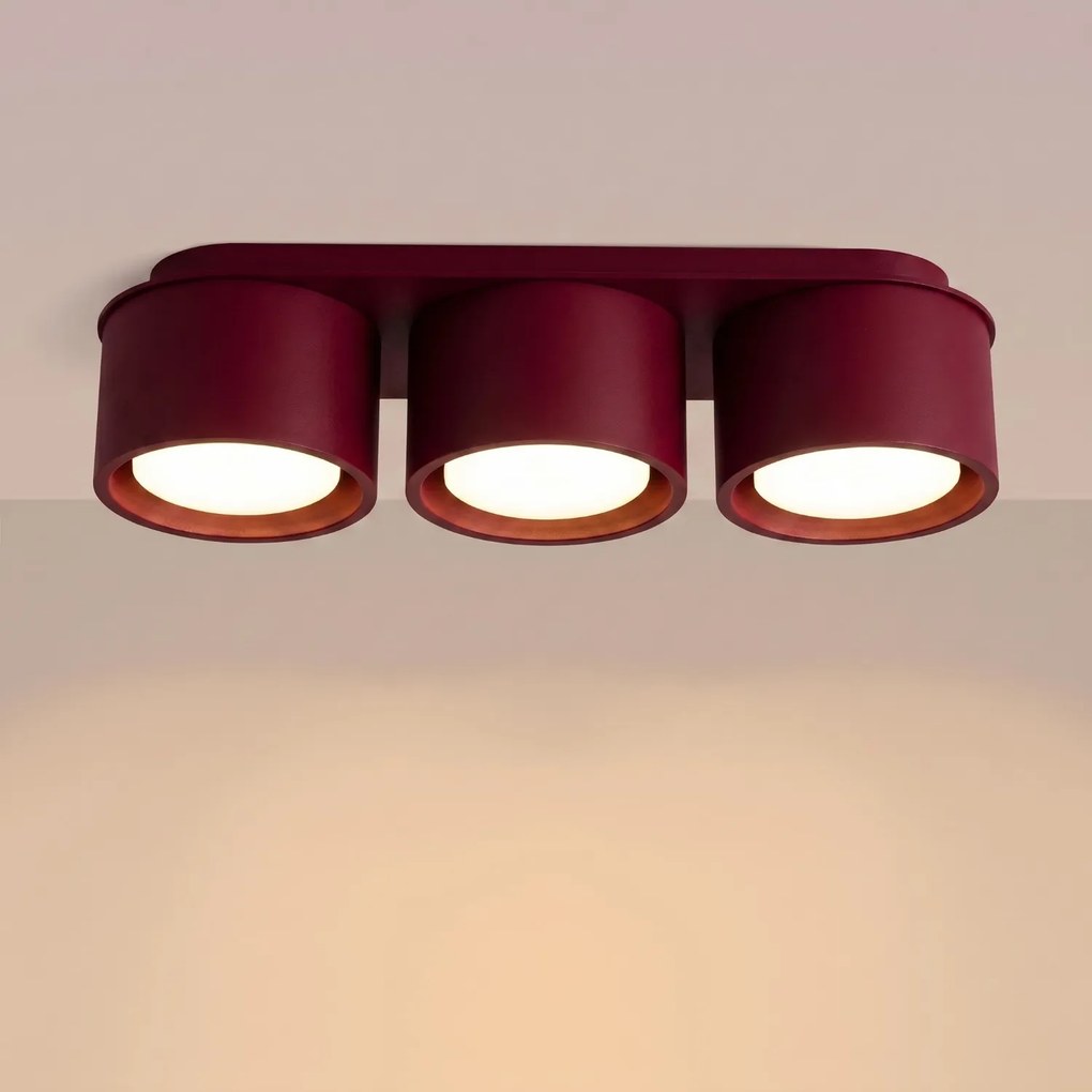 Sollux Lighting Stropní svítidlo MODO 3 bordó GX53