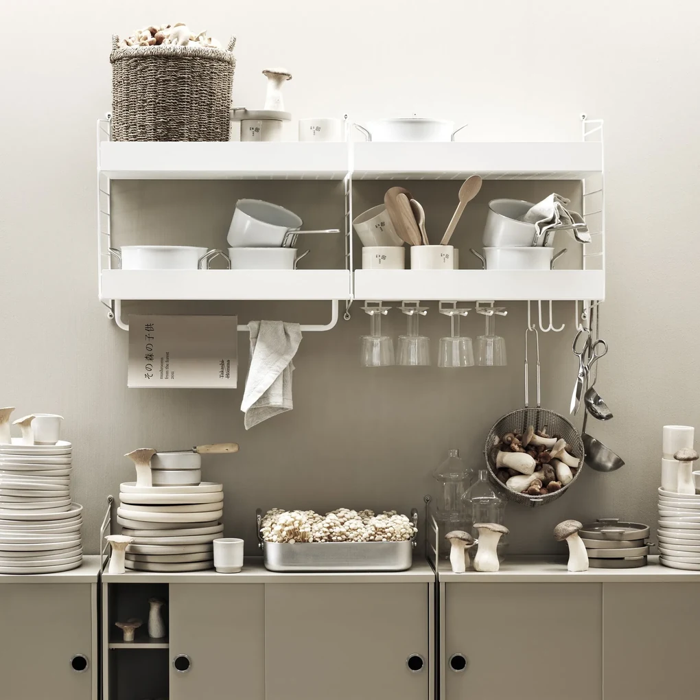 STRING Vysoká kovová police Metal Shelf High 78 x 30, White | BIANO