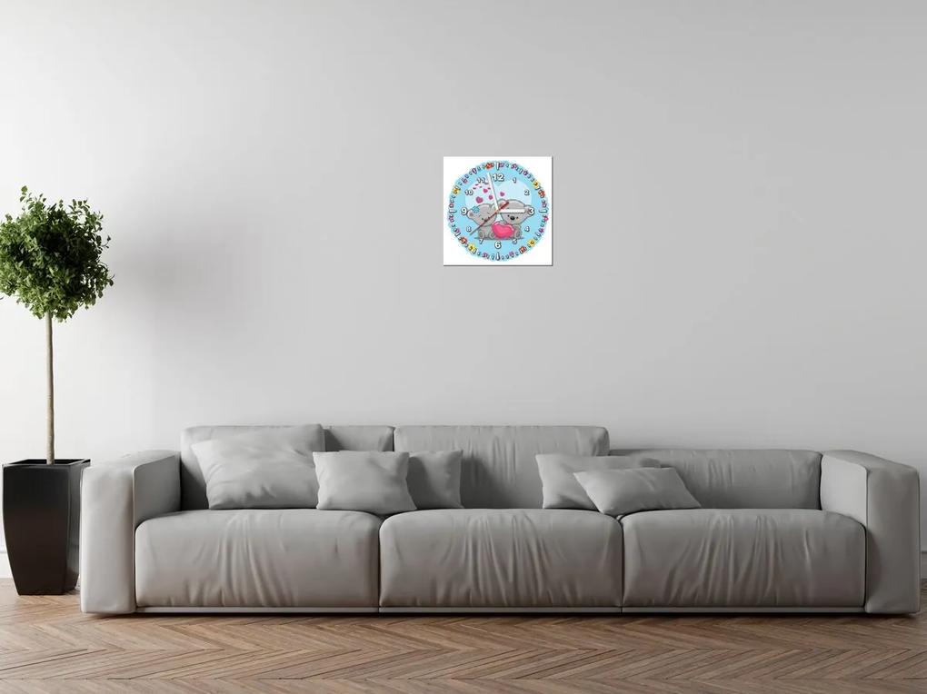 Gario Obraz s hodinami Zamilovaní medvídci Rozměry: 40 x 40 cm