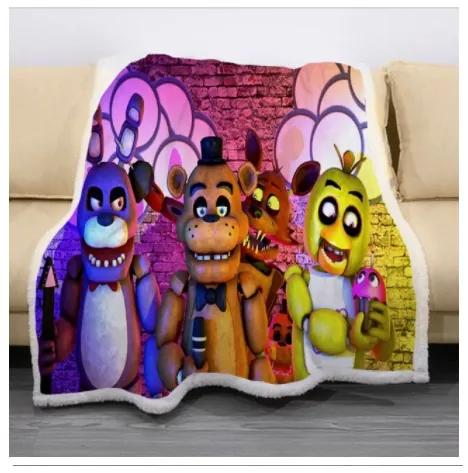 Plyšová deka s 3D potiskem Five Nights at Freddys Variace: 3, Velikost: 80 x 120 cm