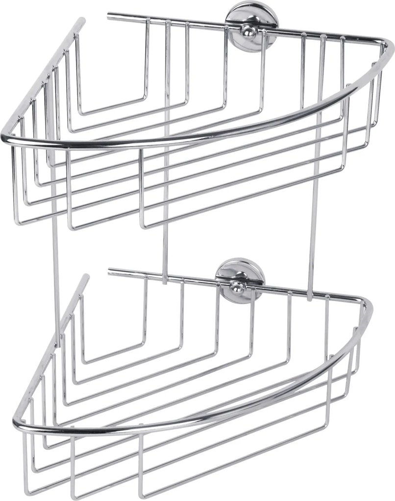 tesa Dvoupatrový rohový košík do sprchy Baath, chrom, 275 x 203 x 205 mm